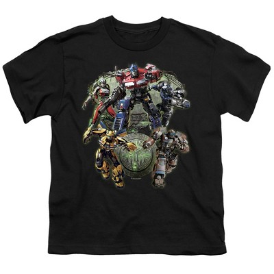 Boys' Transformers Autobot Group Shot T-Shirt, Black, Large : Target