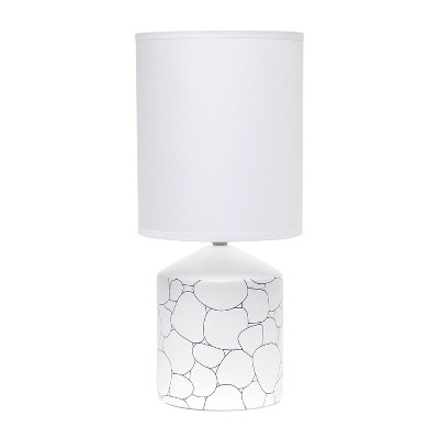 Rectangular Dual Stacked Stone Ceramic Table Lamp With Shade Black ...