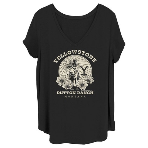 Women's Yellowstone John Dutton Ranch Montana T-shirt - Black - 3x : Target
