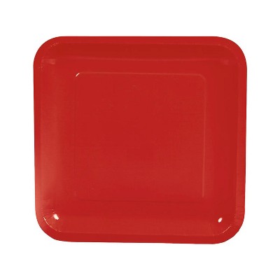 Fun Express Red Square Paper Dinner Plates - 24 Ct. : Target