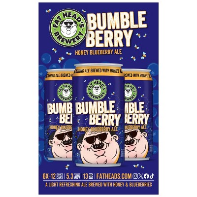 Fat Head's Bumble Berry Beer - 6pk/12 fl oz Cans : Target