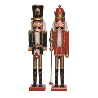 Transpac Wooden 24” Gold Accent Nutcracker Set Of 2 Christmas Home ...