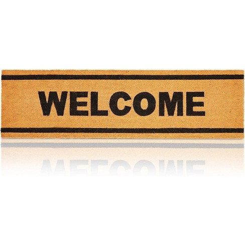Juvale Natural Coco Large Welcome Mat For Entry Way, Long Coir Outdoor ...