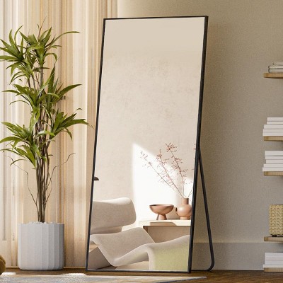 BEAUTYPEAK 65"x24" Rectangular Full Length Mirror with Stand ...