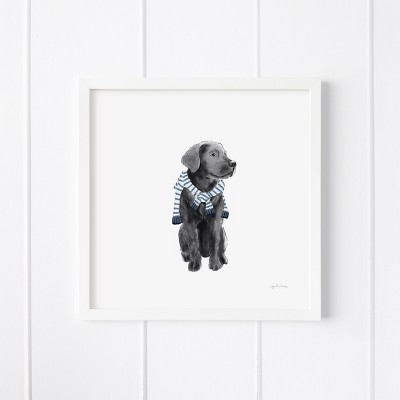 Preppy Black Lab Framed Museum Quality 12" X 12" Art Print By Ramus ...