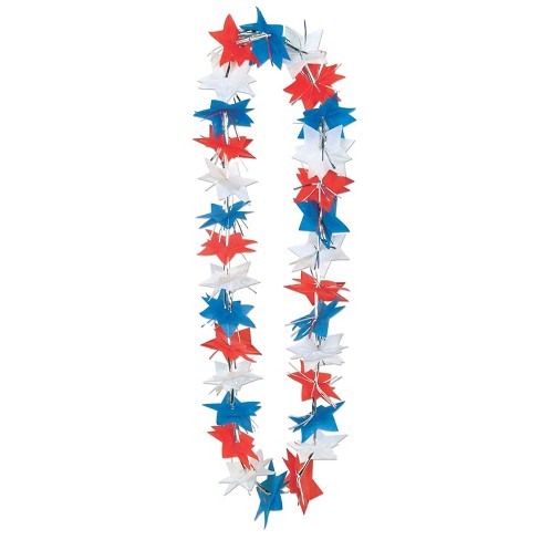 Beistle 36" Patriotic Star Party Lei Red/white/blue 5/pack 50398-rwb ...