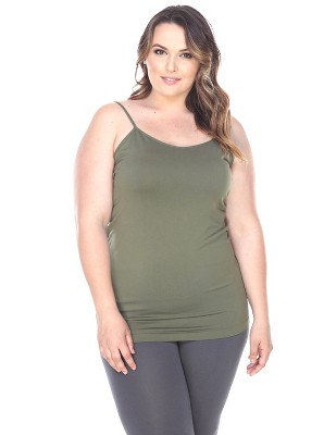 Women's Plus Size Tank Top Green One Size Fits Most Plus - White Mark ...