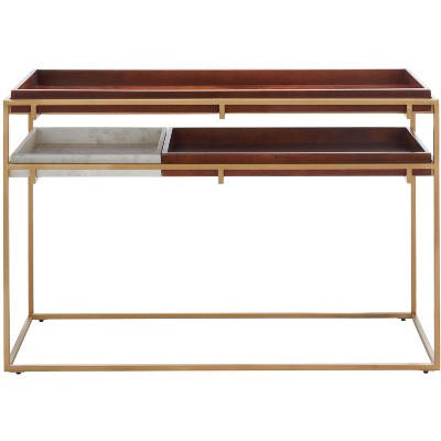 Akari Marble Console Table - Brown/white - Safavieh : Target