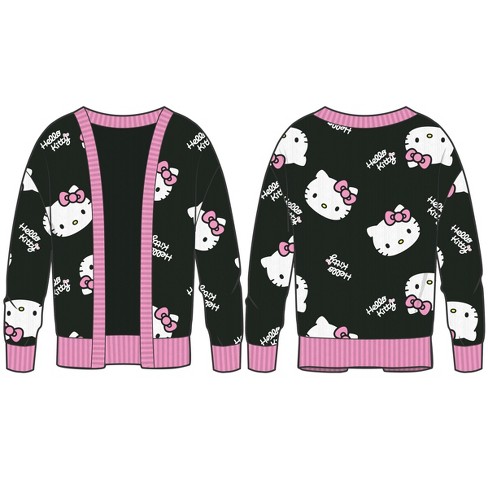 Women's Officially Licensed Hello Kitty Relaxed Fit Knit Cardigan : Target