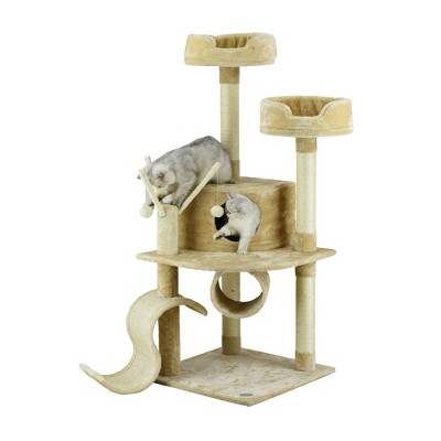 Go Pet Club 55" Cat Tree House With Dangling Toys And Slide F66 - Brown ...