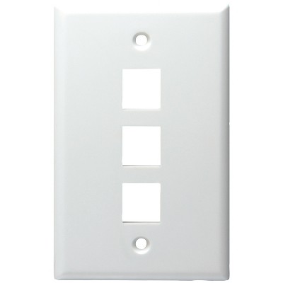 Datacomm Electronics 2-port Standard-size Keystone Wall Plate (white ...