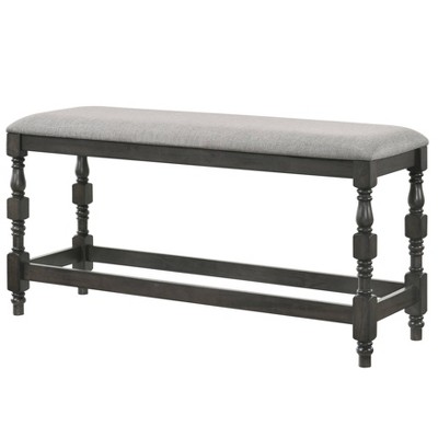 24/7 Shop At Home Bringe Upholstered Counter Height Bench Dark Gray ...