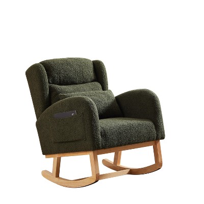 Gdfstudio Aspen 27.2"w Modern High Backrest Boucle Rocking Chair With ...