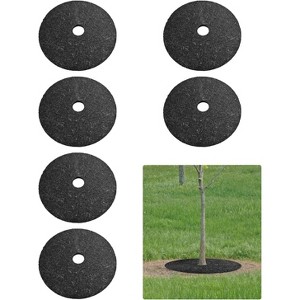 6 Pack Tree Mulch Ring, 20 in Reusable Rubber Mulch Mat, Heavy Duty ...