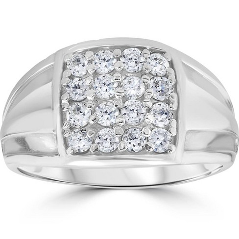 Pompeii3 1 Cttw Diamond Mens Ring 10k White Gold - Size 10 : Target
