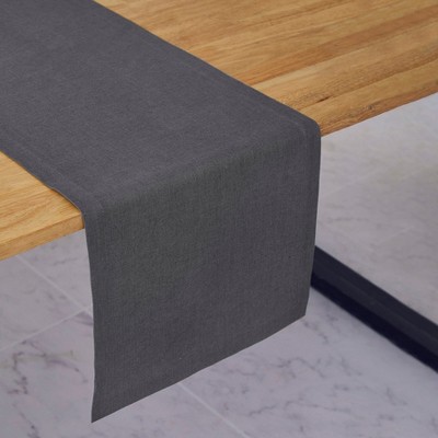 Solino Home Linen Charcoal Table Runner 14 X 36 Inches | Diana Medium ...