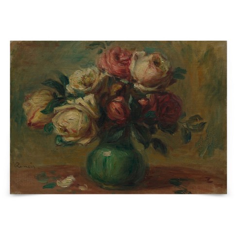 Americanflat Poster Roses In A Vase By Pierre Auguste Renoir : Target