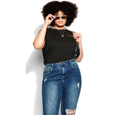 Women's Plus Size Gianna Tee - Black | Ccx : Target