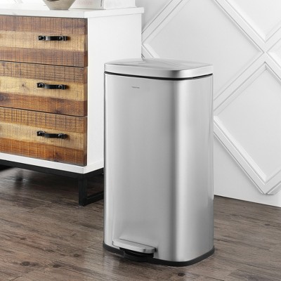 Happimess Curtis 8-gallon Step-open Trash Can, Chrome : Target