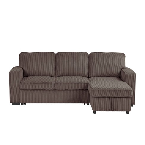 Homes: Inside + Out Paeke Sleeper Sectional Sofa Corduroy With Storage ...
