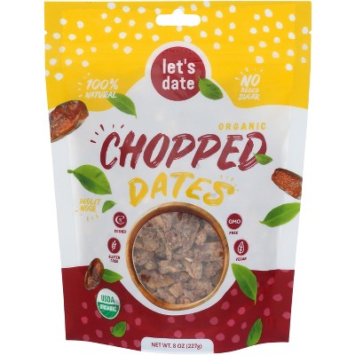 Let's Date Organic Chopped Dates - Pack Of 6 - 8 Oz : Target