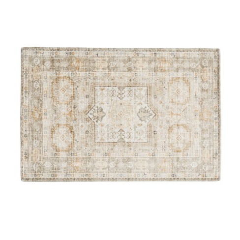 Isla Jade 5'x7' Vintage Inspired Machine Washable Rug Tan : Target
