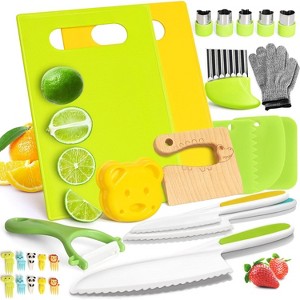 28 Pcs Kids Kitchen Knife Set, Montessori Toddler Cooking Tools with ...