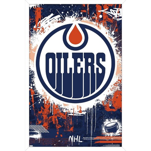 Trends International Nhl Edmonton Oilers - Maximalist Logo 23 Framed ...