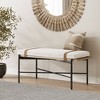 Nathan James Thatcher Boucle Wood and Metal Removable Cushion Bench ...