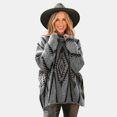 Women's Striped Drop Long Sleeve Sweater Top - Cupshe : Target