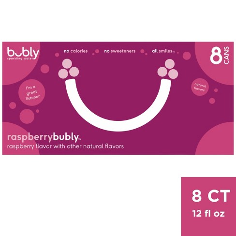 Bubly Raspberry Sparkling Water - 8pk/12 Fl Oz Cans : Target