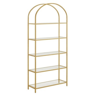 Vasagle 5-tier Gold Bookshelf Display Storage Shelf Modern Bookcase ...