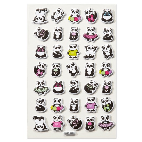 35ct Cute Panda Puffy Stickers : Target