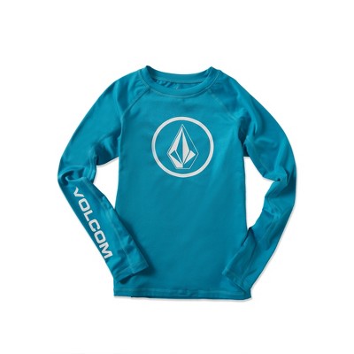 Volcom Boys Lido Solid Short Sleeve Upf 50 Rashguard, Barrier Reef - S ...
