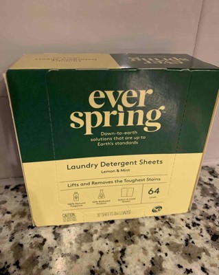 Lemon & Mint Laundry Detergent Sheets - 64 Loads - Everspring™ : Target