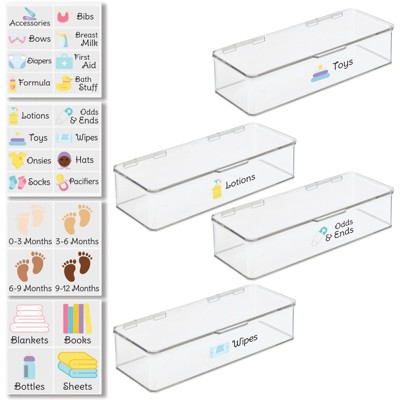 Mdesign Plastic Kids Toy Box Storage Organizer Tote Bin, Clear : Target