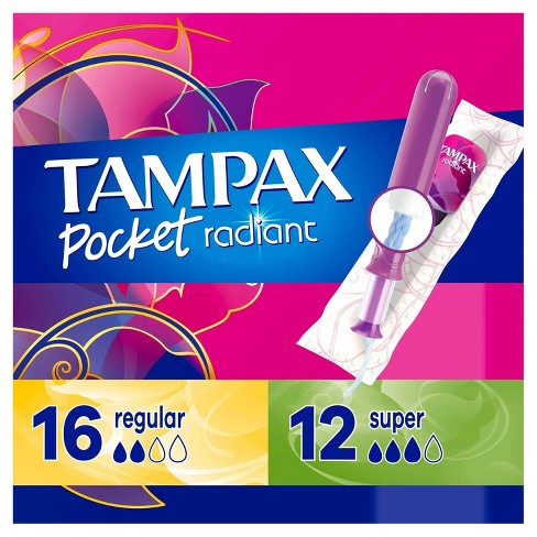 Tampax Pocket Radiant Compact Duopack Regular/super Absorbency ...