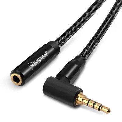 Insten 3.5mm Headphone Extension Cable, 90 Deg Male To Female, Trrs For ...