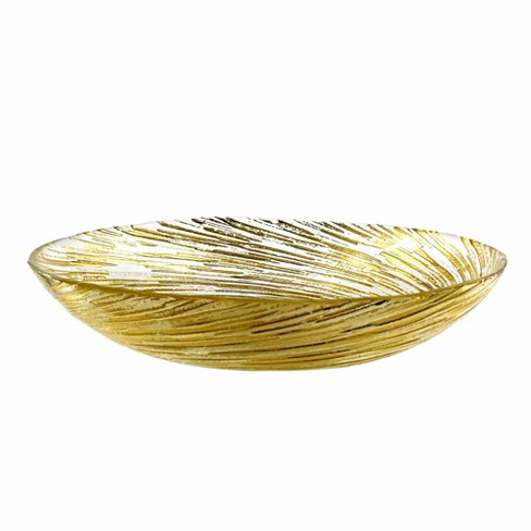 Slickblue Stunning Vortex Pattern Gold Glass Soup Plates - 1 Piece : Target