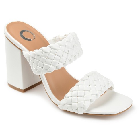 Journee Collection Womens Melissa Open Toe High Block Heel Pumps White ...