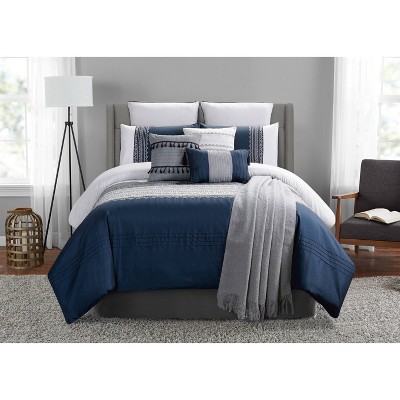Queen 10pc Destiny Comforter Set Blue - Riverbrook Home : Target