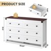 DEXYLLO Farmhouse 6 Drawer Wood Dresser, 53.07" Wide Storage Organizer ...