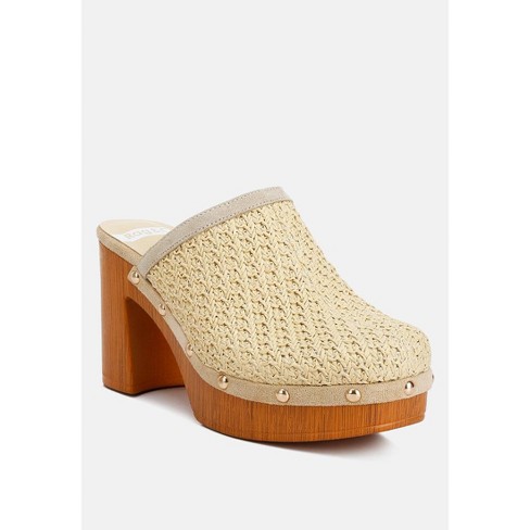 Jeydena Raffia Platform Clogs In Natural : Target
