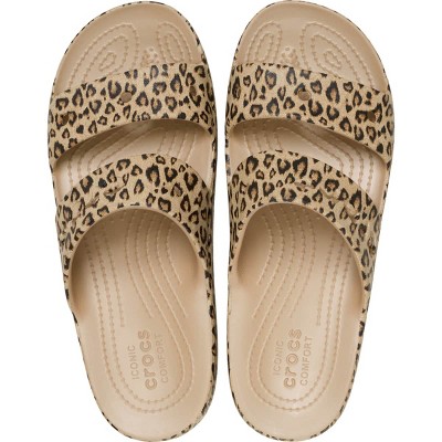 Crocs Women's Baya Animal Platform Sandals, Leopard/Gold, W6 : Target