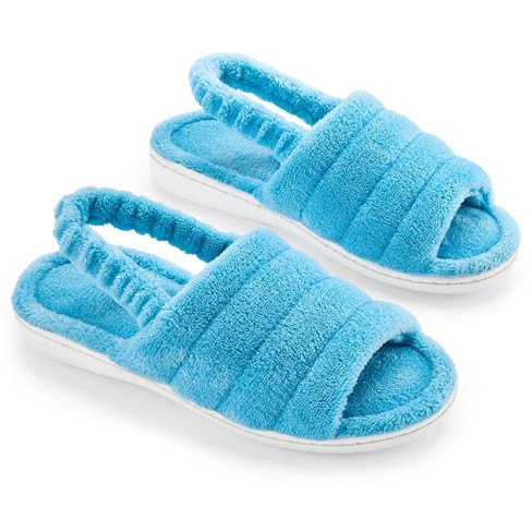 Collections Etc Classic Slip-on Plush Heel Strap Cushioned Slipper ...