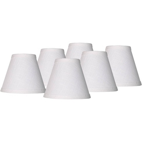 Springcrest Set Of 6 Hardback Empire Lamp Shades White Linen Small 3 ...