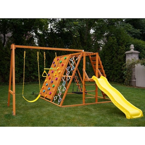 Sycamore - Backyard Ultimate Climbing Set With 2 Swings And Trapeze Bar ...