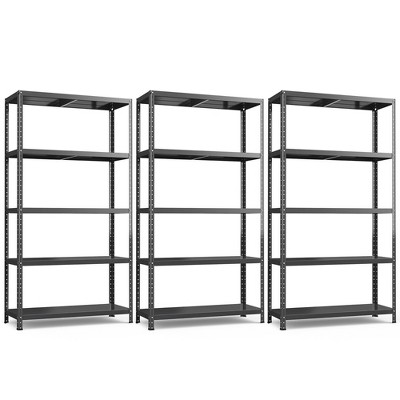 Costway 3pcs 72'' Heavy Duty Storage Shelf Steel Metal Garage Rack 5 ...