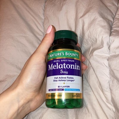 Nature's Bounty Dual Spectrum Bi-layer Melatonin Dietary Supplement ...
