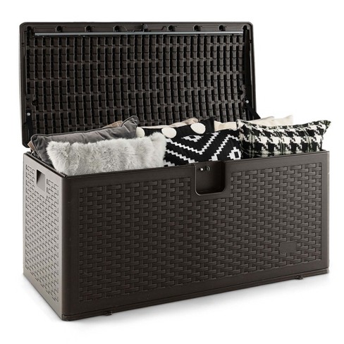 Costway 73 Gallon Patio Deck Box Outdoor Waterproof Storage Container ...